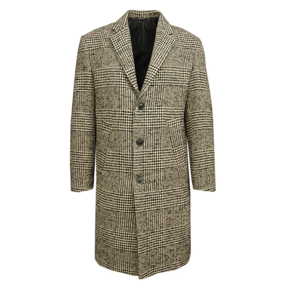 Light brown checkered overcoat⎪ Men's jackets ⎪ Saarni GB